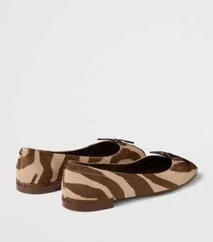JIMMY CHOO Scarlett Zebra-print Ballet Flats - Brown