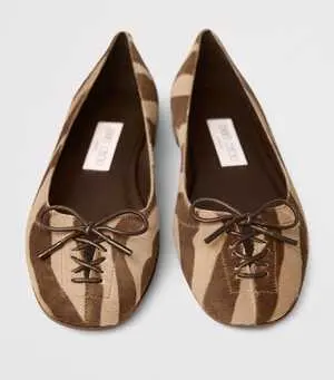 JIMMY CHOO Scarlett Zebra-print Ballet Flats - Brown