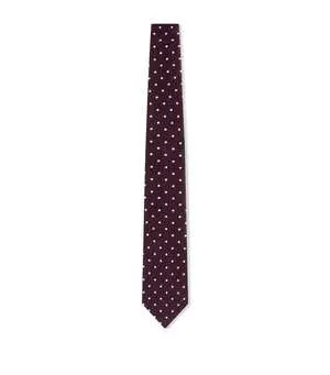TOM FORD Silk Polka-Dot Neck Tie Burgundy