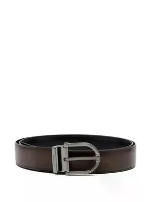 FERRAGAMO Leather Square Belt - Brown