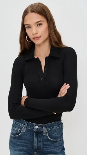 AGOLDE Amos Polo - Black
