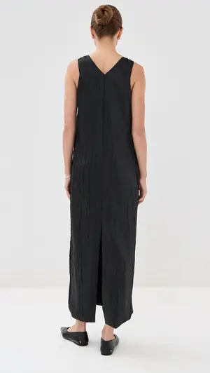 Brandon Maxwell Keke Deep V Shift Midi Dress