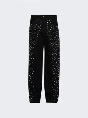 EARTHLING VIP Sparked Studded Denim Jeans - Black