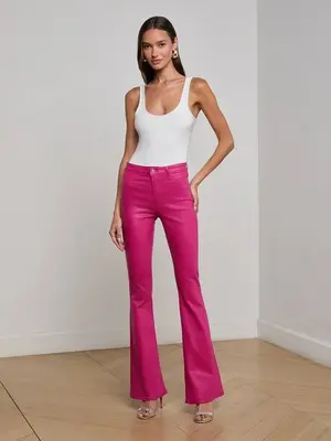 Women's Pink Flared Jeans