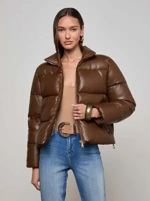 Women's Leather Puffer Jackets