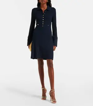 Veronica Beard Lauper Ribbed-knit Minidress