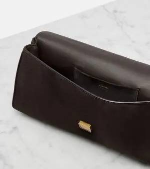 Khaite Audrey Suede Clutch - Brown