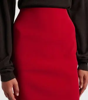 Saint Laurent Satin Pencil Skirt