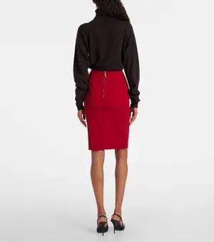 Saint Laurent Satin Pencil Skirt