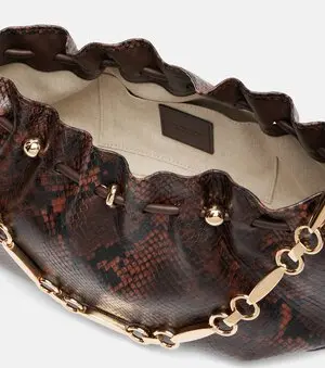 Zimmermann Halcyon Snake-effect Leather Shoulder Bag - Brown