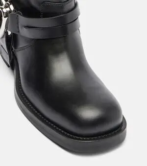 Mach & Mach Double Heart Leather Biker Boots