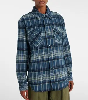 GOD'S TRUE CASHMERE Checked Cashmere Shirt - Blue