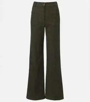 Women's Green Flared Pants