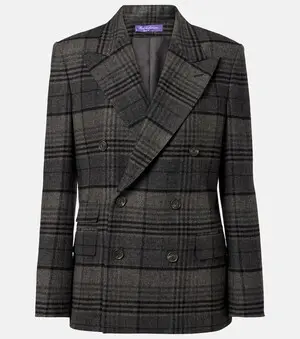 Ralph Lauren Kent Checked Double-breasted Wool Jacket - Grey