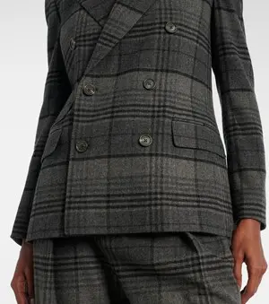 Ralph Lauren Kent Checked Double-breasted Wool Jacket