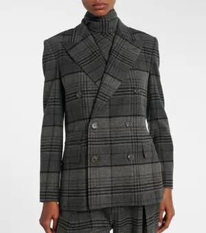 Ralph Lauren Kent Checked Double-breasted Wool Jacket