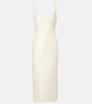 MARKARIAN Numa Velvet Midi Dress - Yellow