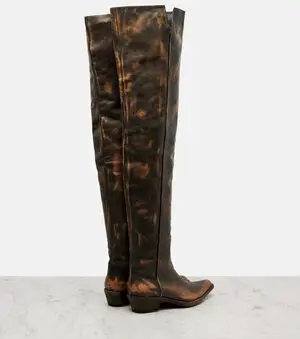 Khaite Clive 35 Leather Over-the-knee Boots - Black