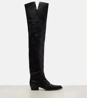 Khaite Clive 35 Leather Over-the-knee Boots - Black
