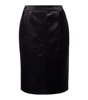Saint Laurent Satin Pencil Skirt - Black