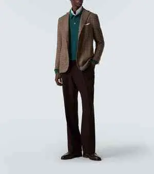 Kiton Checked Wool, Silk, And Linen Blazer