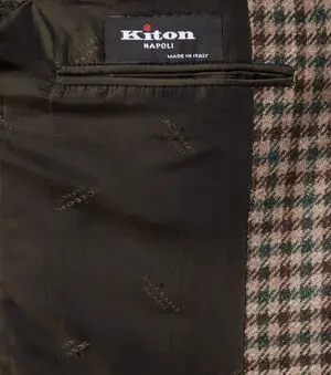 Kiton Checked Wool, Silk, And Linen Blazer