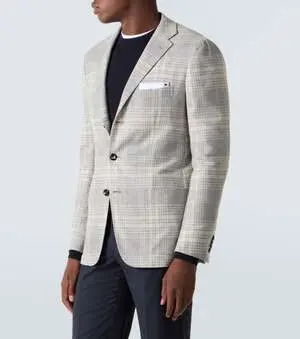 Kiton Prince Of Wales Wool-blend Blazer