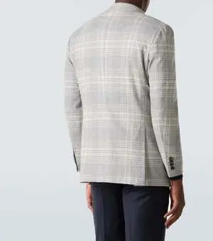 Kiton Prince Of Wales Wool-blend Blazer