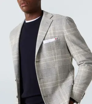 Kiton Prince Of Wales Wool-blend Blazer