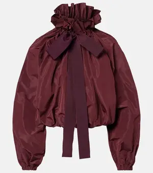 PATOU Iconic Bow-detail Blouse - Burgundy