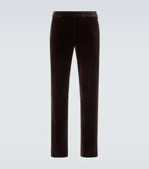 Ralph Lauren Purple Label Gregory Cotton Velvet Suit Trousers - Brown