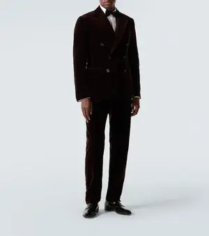 Ralph Lauren Purple Label Gregory Cotton Velvet Suit Trousers - Brown