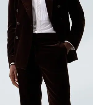 Ralph Lauren Purple Label Gregory Cotton Velvet Suit Trousers - Brown