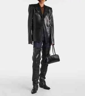 Khaite Simona Patent Leather Shoulder Bag