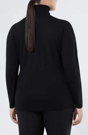 Marina Rinaldi Fatima Turtleneck Virgin Wool & Cashmere Sweater - Black