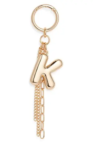 Chelsea28 Bubble Letter Bag Charm - K- Gold