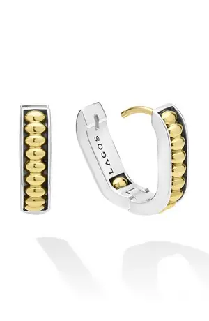 Lagos Two-tone Huggie Hoop Earrings