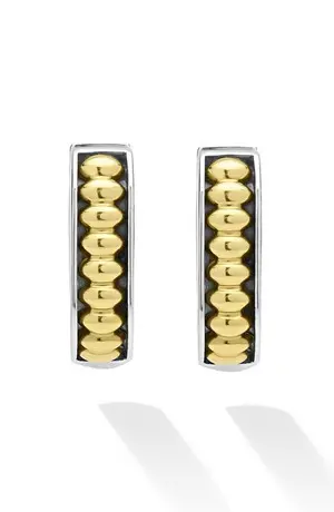 Lagos Two-tone Huggie Hoop Earrings