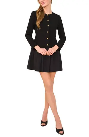 Ted Baker London Long Sleeve Mixed Media Dress