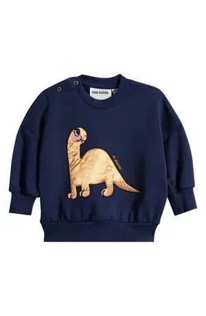 MINI RODINI Dino Organic Cotton Sweatshirt - Blue