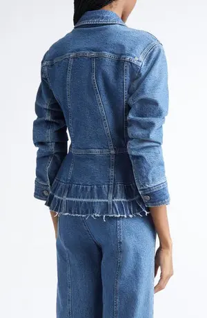 Cinq À Sept Gina Peplum Denim Jacket