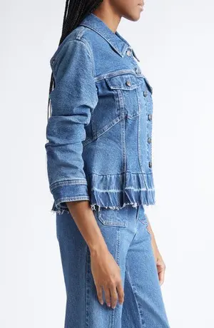 Cinq À Sept Gina Peplum Denim Jacket