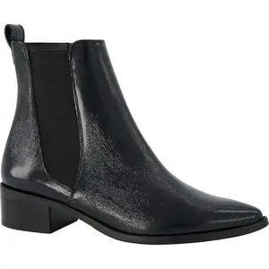 Paul Green Celina Pointed Toe Bootie - Black Crinkled Patent