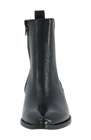 Paul Green Celina Pointed Toe Bootie - Black Crinkled Patent