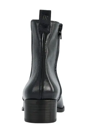 Paul Green Celina Pointed Toe Bootie - Black Crinkled Patent