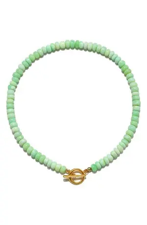 Sequin Opal Candy Beaded Choker Necklace - Lime
