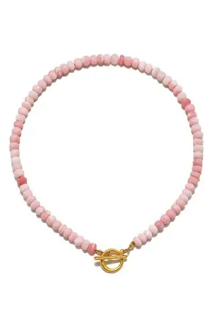 Sequin Opal Candy Beaded Choker Necklace - Pink