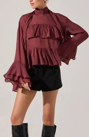 Astr The Label Fae Ruffle Top