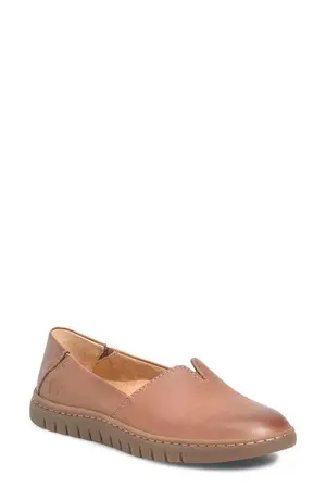 BØRN Leather Flat - Dark Tan Leather