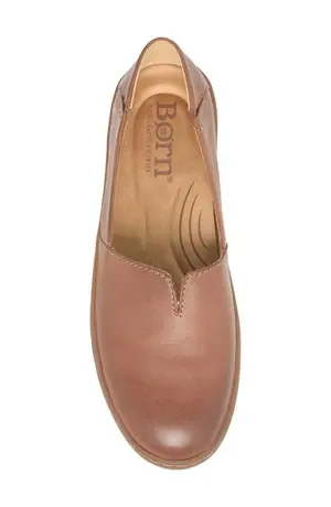 BØRN Leather Flat - Dark Tan Leather